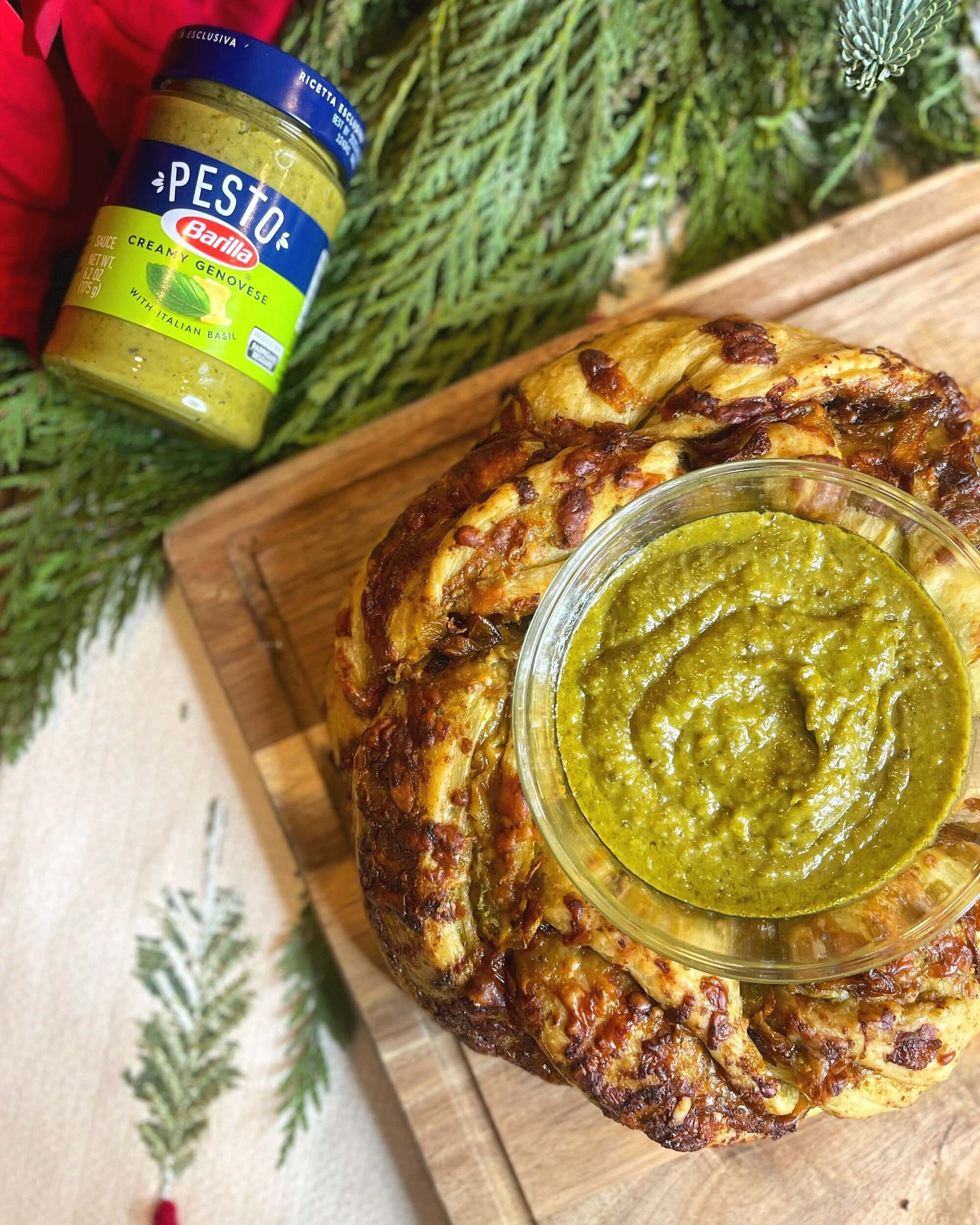 Three-Cheese Pesto Wreath | Alix Traeger